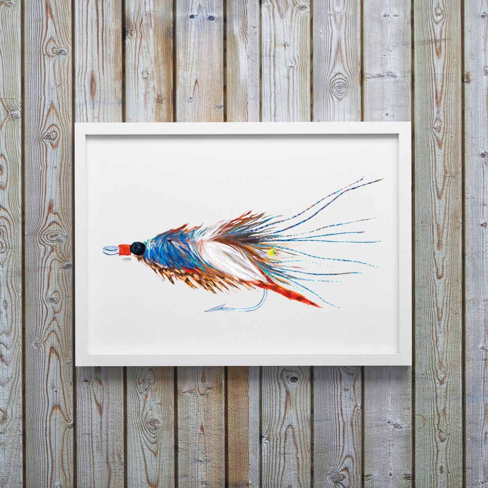 Blue Crab Pattern Saltwater Fly Fishing Art Print – ArtByAlexandraNicole